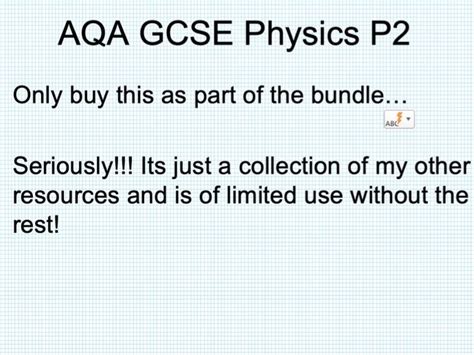 AQA GCSE Physics Complete P Compete Lessons Including Workbook Teaching Resources