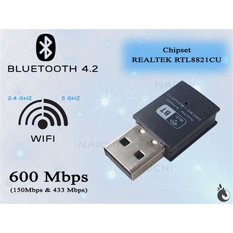 Usb Thu Wifi Bluetooth 5 0 Wb 602 Chuẩn Ac 600mbps Chipset Realtek Rtl8821cu Băng Tần