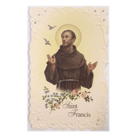 St Francis Prayer Card St Martin Apostolate