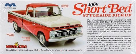 Moebius Model King 1966 Ford F 100 Short Bed Custom Cab Styleside