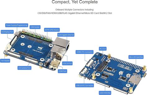 mini base board for raspberry pi compute module 4 lite emmc series