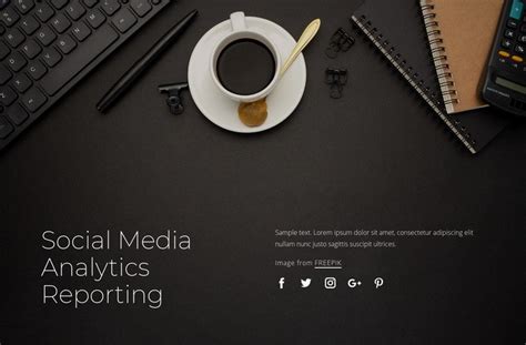 social media analytics reporting html code example by nicepage