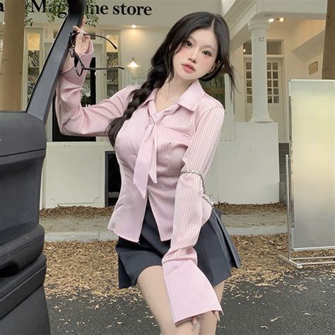 코디세트스트라이프 스카프 블라우스플리츠 미니스커트 세트 Ag117179e