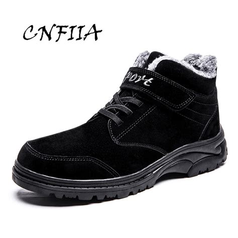 Cnfiia 스 니 커 즈 남자 캐주얼 신발 Anti Slip 편안한 검은 회색 남성 신발 편안한 품질 신발 겨울 모피 따뜻한