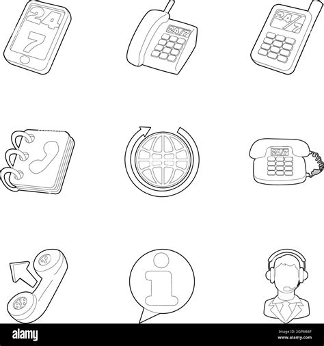 Support Icons Set Outline Style Stock Vector Image And Art Alamy