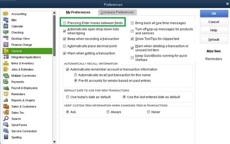 Can You Use Enter Key Instead Of Tabs To Move Thru Qb Online If So