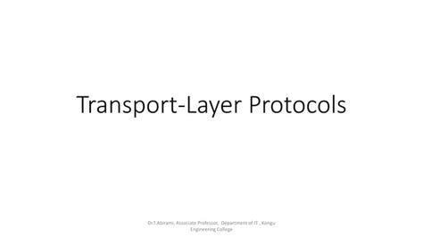 Transport Layer Protocols Tcp And Udp Pptx