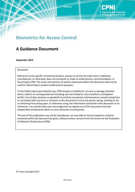 Pdf Biometrics For Access Control Cpni · Pdf Filebiometrics For Access Control Types Of