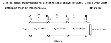 solved 7 three lossless transmission lines are connected as shown in