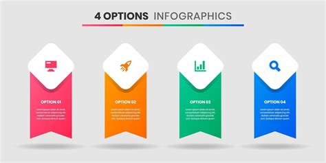 Infographic Element Design Templates With Icons And 4 Options Or Steps Suitable For Process