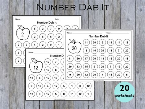 Preschool Number Dab It Printable Numbers Recognition 1 20 Worksheets Library