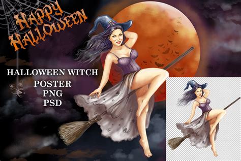 Halloween Witch Pin Up Girl Graphic By Rembrantdulya · Creative Fabrica