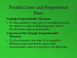 PPT Parallel Lines And Proportional Parts PowerPoint Presentation ID