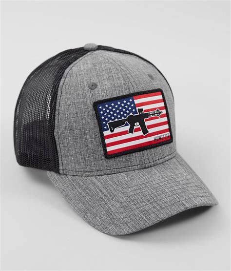 Howitzer Flag Trucker Hat Mens Hats In Heather Grey Buckle