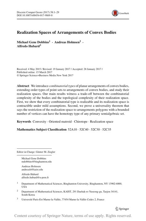 Realization Spaces Of Arrangements Of Convex Bodies Request Pdf