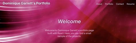 Github Dominiquegarrettreact Portfolio Module 20 Challenge