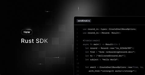 Announcing The Rust Sdk Resend