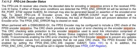 DS90UB936 Q1 FPD Link III Frame Sequence Errors Monitoring Interface Forum Interface TI