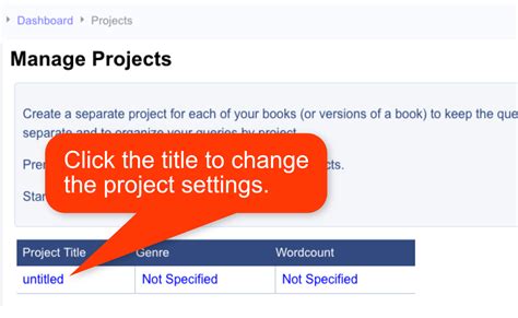Working With Projects QueryTracker Help