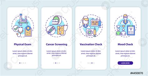 Physical Examination Components Onboarding Mobile App Page Screen Stock Vector Crushpixel