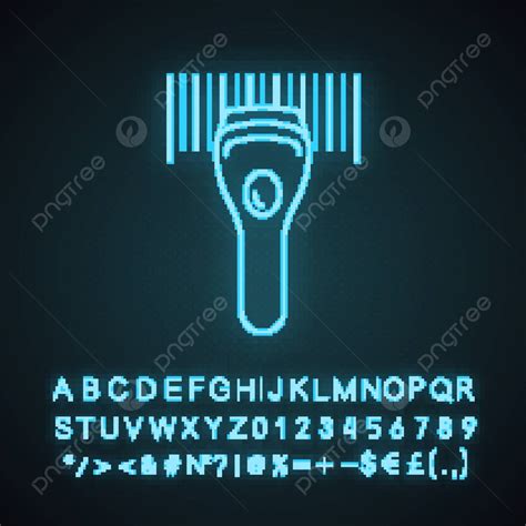 Barcode Scanning Neon Light Icon Digital Linear One Dimensional Vector