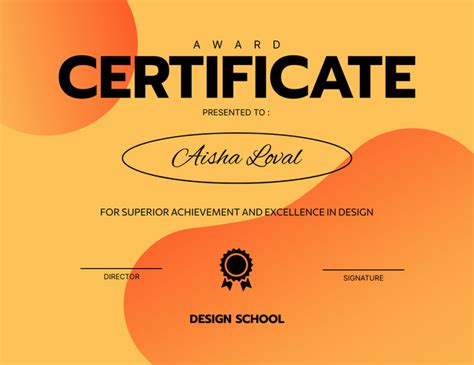Design Course Achievement Award Online Certificate Template Vistacreate