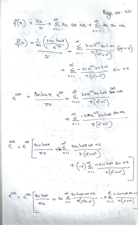 Mathematics 3 Fourier Series Problems Under The Interval 0 2π Sums 67 ~ Vidyarthiplus