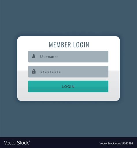 Modern Login User Interface Design Template Vector Image