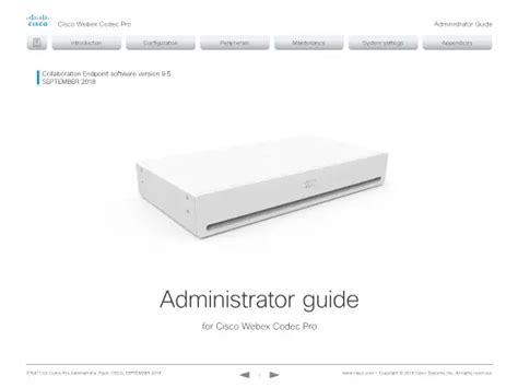 Cisco Webex Codec Pro Administrator Guide Docslib