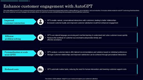 Enhance Customer Engagement Auto Gpt Autonomous Gpt 4 Experiment Explained Chatgpt Ss Ppt Template