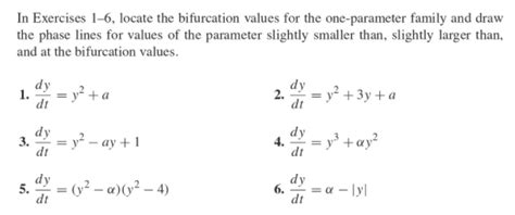 Solved In Exercises 1 6 Locate The Bifurcation Values For
