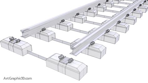 High Detail 3d Model Tram Track Download
