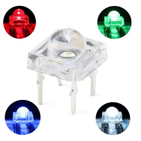 Diodo Emisor De Luz 5mm 4 Pines 5 Unidades Color Blanco