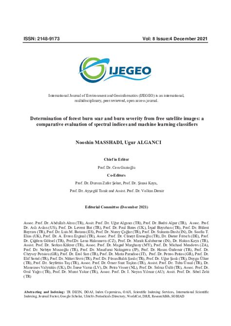 Pdf Determination Of Forest Burn Scar And Burn Severity From Free Satellite Images A
