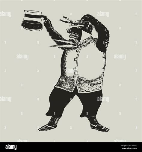 bear with coffee logo vector business corporate identity illustration stock vector image and art