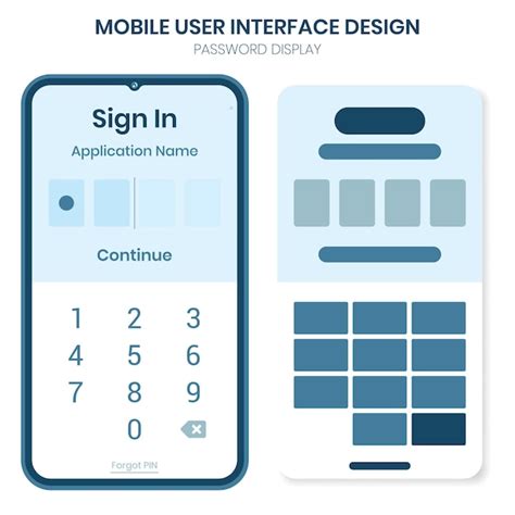 Premium Vector Wireframe Mobile User Interface Password Display Design