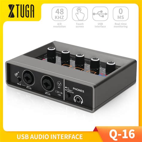 q 16 professional audio interface usb recording sound card with 16 bit