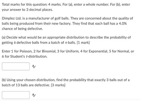 Solved Total Marks For This Question 4 Marks For A Chegg Com