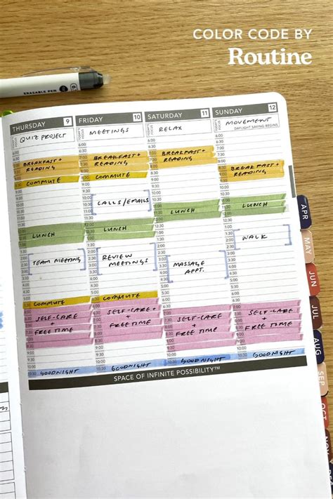 Color Coding Time Management For Planners
