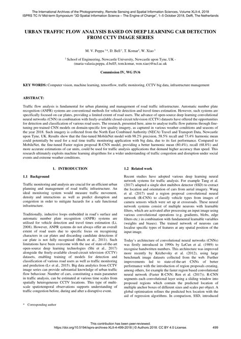 Pdf Urban Traffic Flow Analysis Based On Deep Learning Car Detection