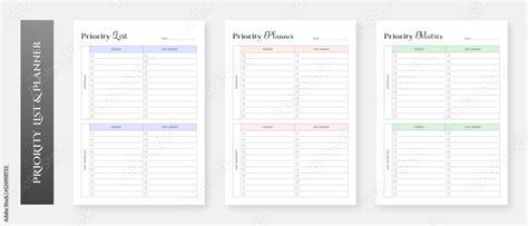 Priority Matrix Planner Time Management Planner Task Priority Matrix