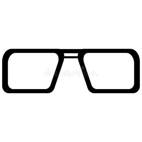 Beach Glasses Silhouette On White Background Stock Illustration