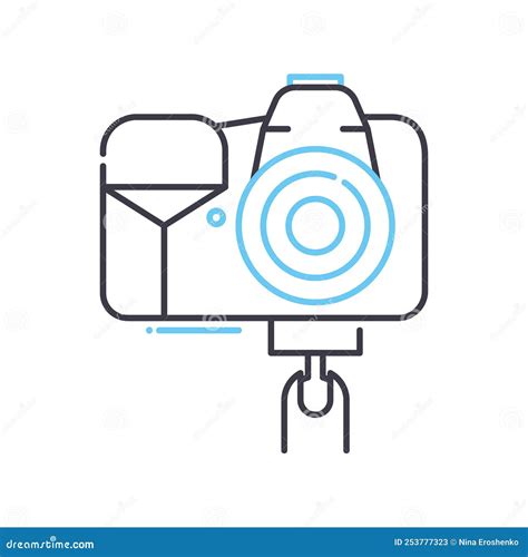 Dslr Camera Line Icon Outline Symbol Vector Illustration Concept Sign Stock Vector