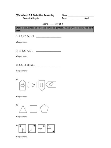 Inductive Versus Deductive Reasoning Worksheet Printable And Enjoyable Learning