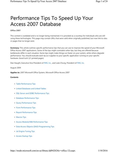 Optimize Access Pdf