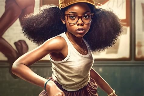 Premium Ai Image Young Afrcan American Female Dancer Dancing Hip Hop Dance Neural Network Ai