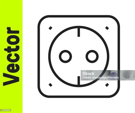 흰색 배경에 격리 된 검은 줄 전기 콘센트 아이콘 전원 소켓 로제트 기호 벡터 개념에 대한 스톡 벡터 아트 및 기타 이미지