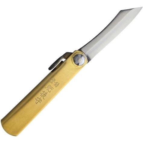 Higonokami O01bs Sk Folder Brass Blue Sheath Knife With Brass Handle