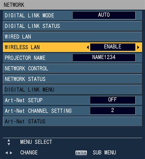 Performing Network Setup Smart Projector Control Panasonic Global