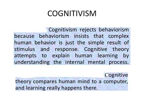 Learning Process Behaviorism Cognitivism And Constructivism Pptx
